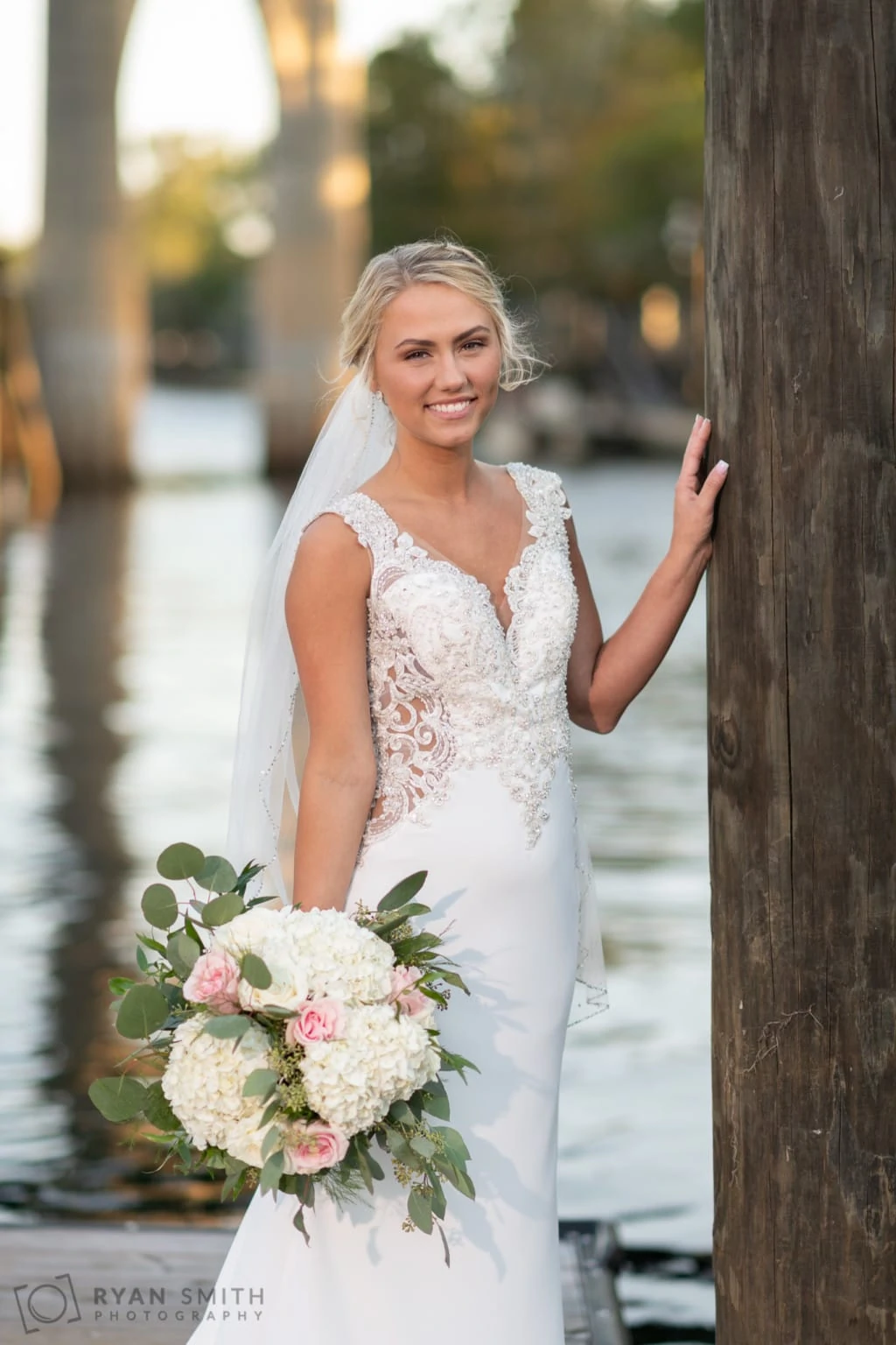 Bridal portraits on the Conway Riverwalk with the Nikon D850