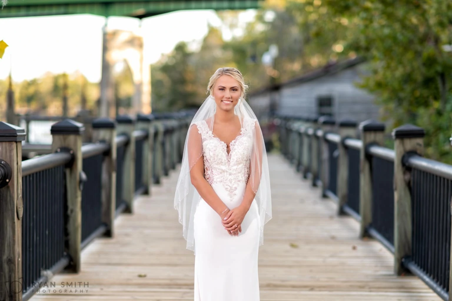 Bridal portraits on the Conway Riverwalk with the Nikon D850