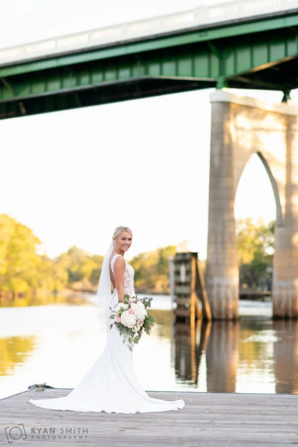 Bridal portraits on the Conway Riverwalk with the Nikon D850
